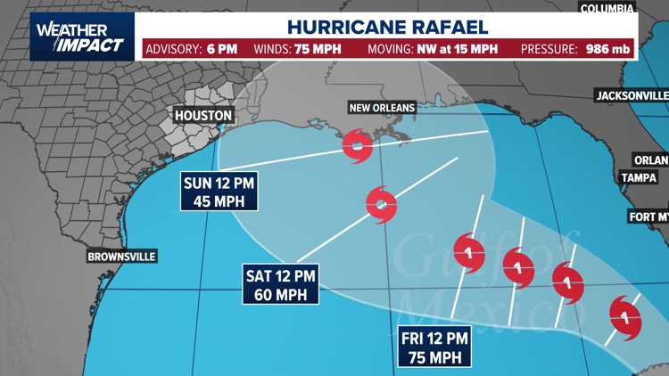 Tropical update: Tropical Storm Rafael forms in Caribbean | khou.com