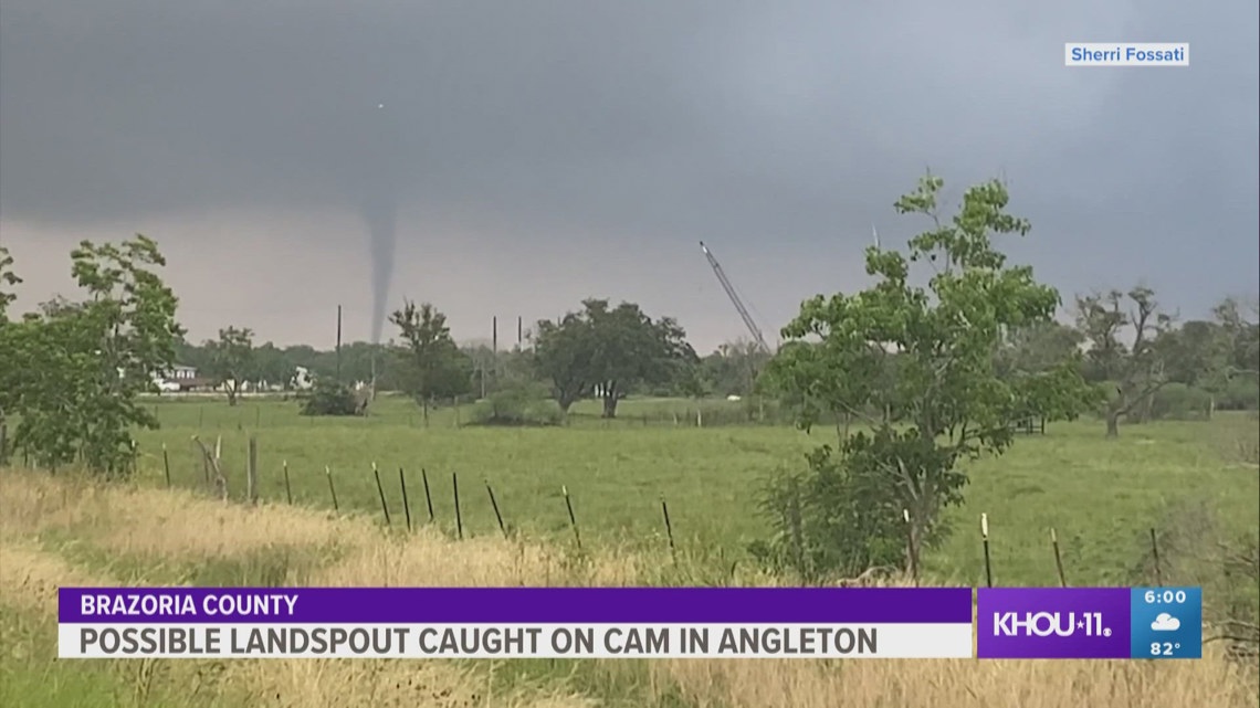 Possible landspout caught on camera in Angleton, Texas | khou.com