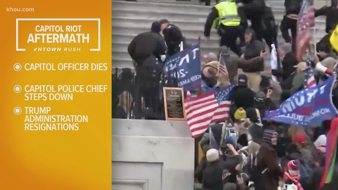 Capitol riot aftermath: Officer dies and more resignations | Top ...