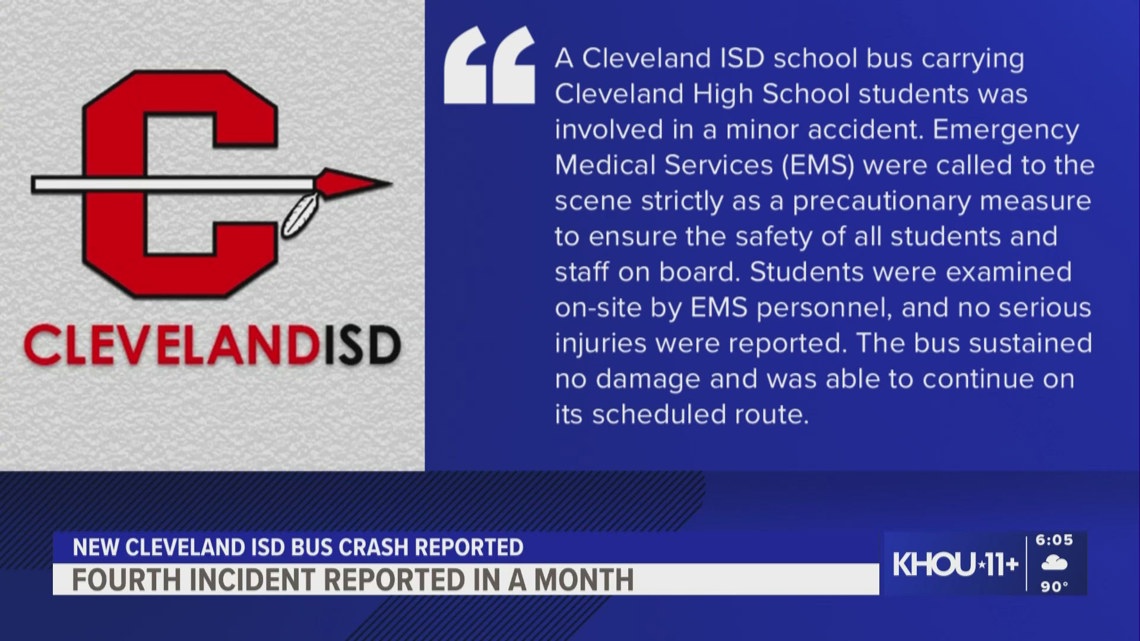Cleveland ISD reports 4th bus crash in just the last month | khou.com