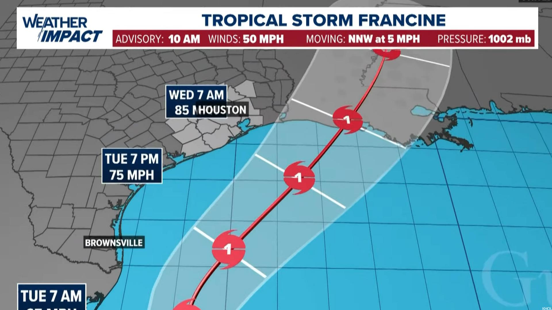Tropical update: Tropical Storm Francine forms in Gulf | khou.com
