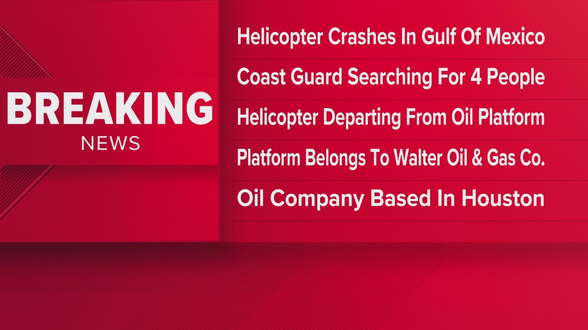 Helicopter crashes into Gulf after leaving oil platform operated by ...