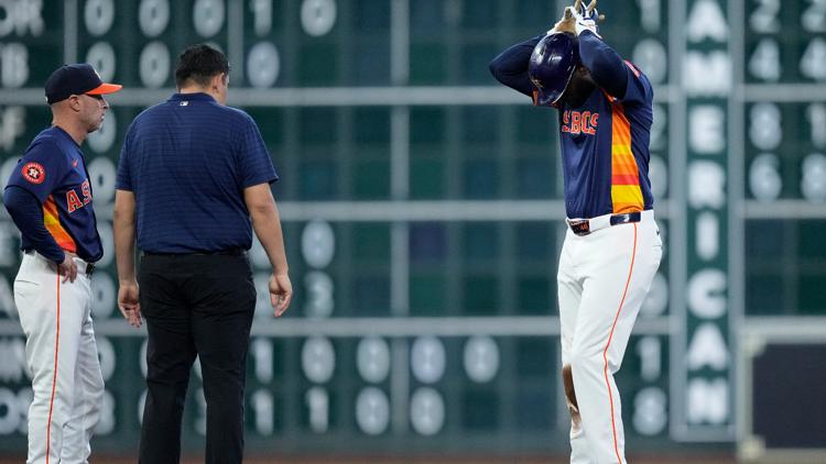 Yordan Alvarez injury: Astros slugger hurt sliding into second | khou.com