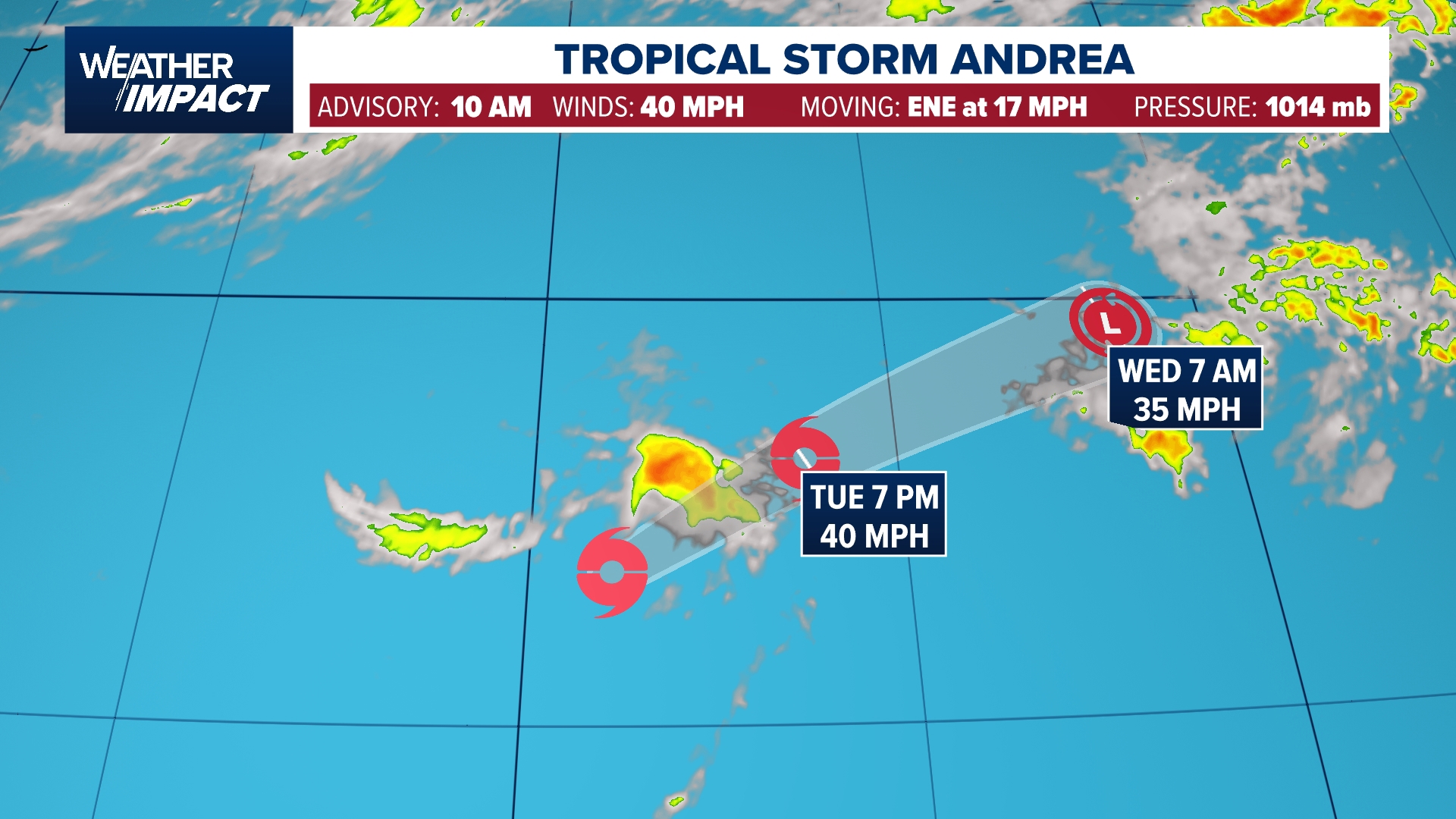 Andrea becomes the first tropical storm of the season in the Atlantic ...