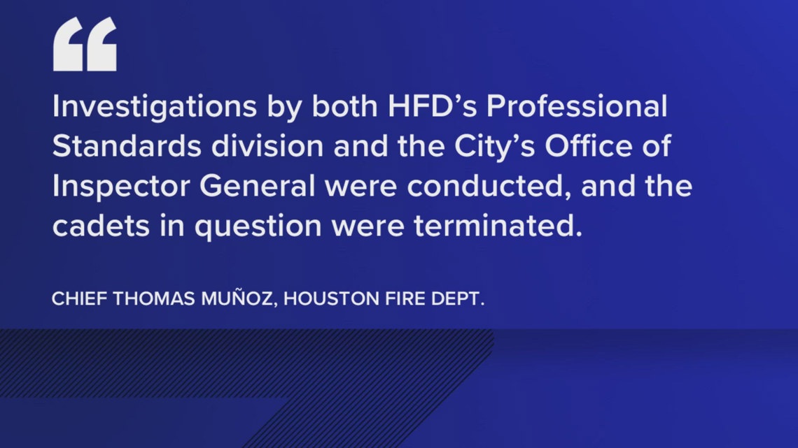 Chief: Houston fire cadets dismissed over 'racist and hateful behavior ...
