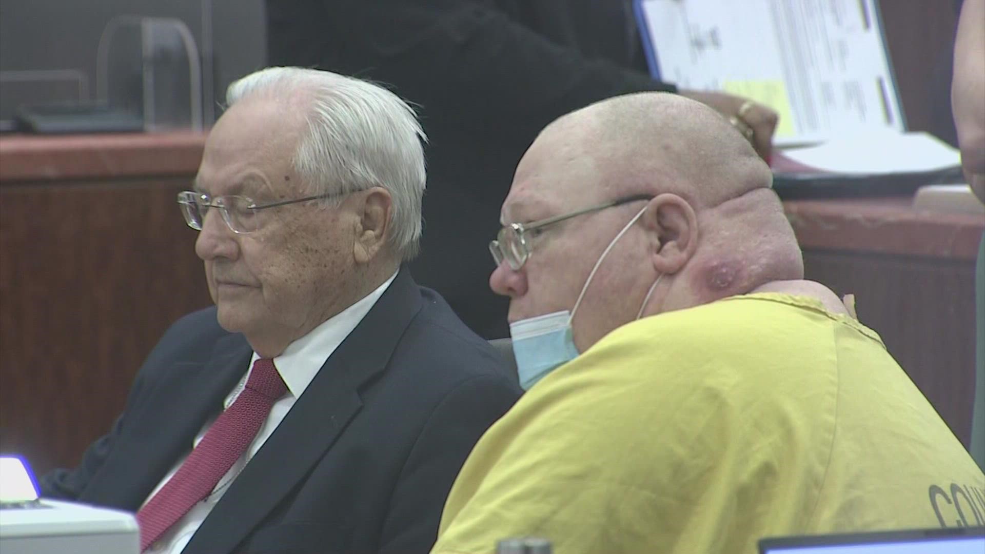 Convicted serial killer Steven Hobbs listens to statements made by ...
