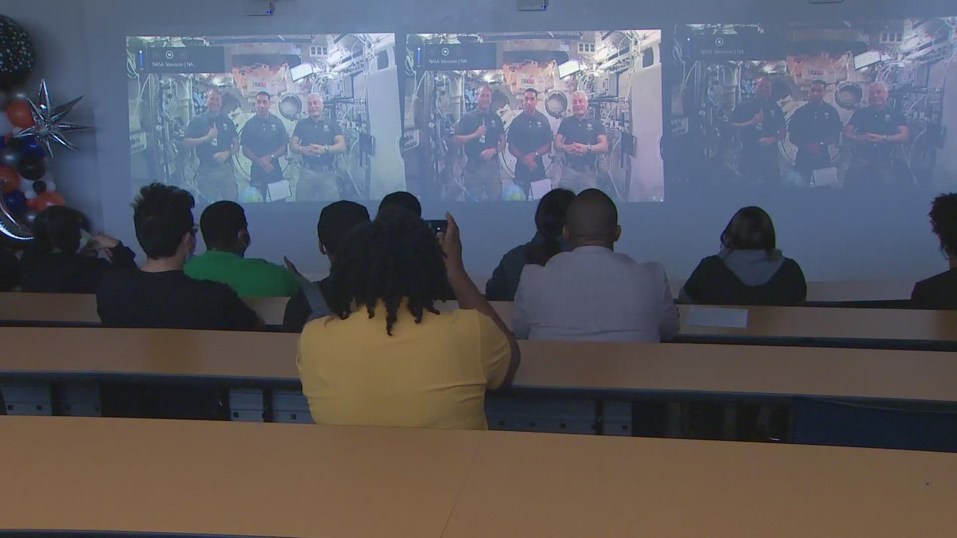 NASA astronauts chat live with HISD students while in orbit | khou.com