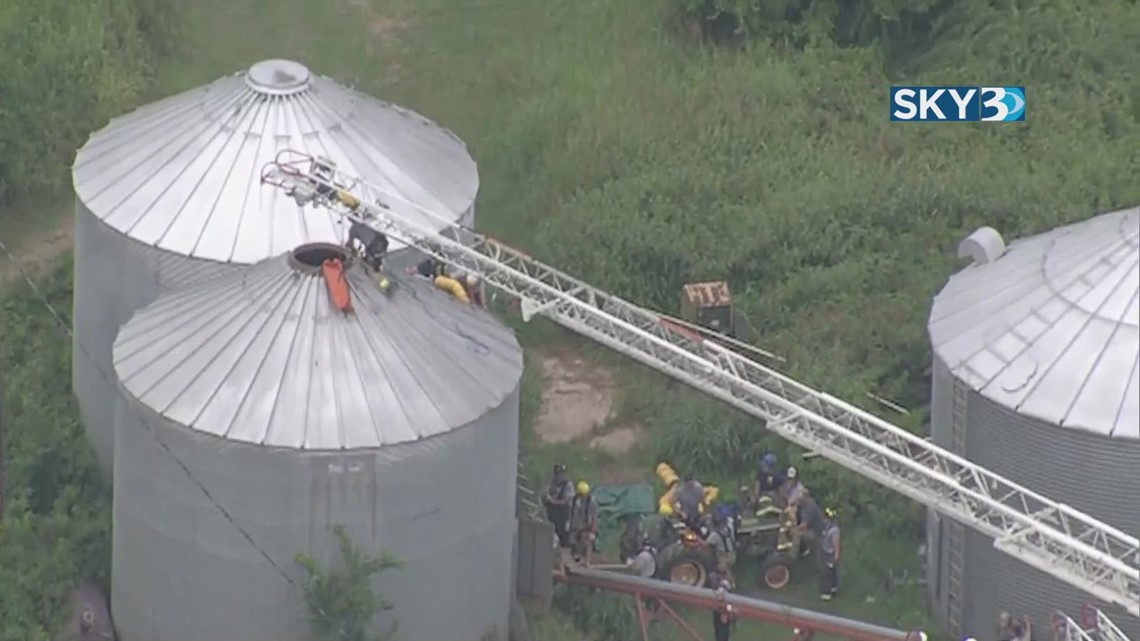 Man rescued after being trapped in hot silo surrounded by soybeans ...