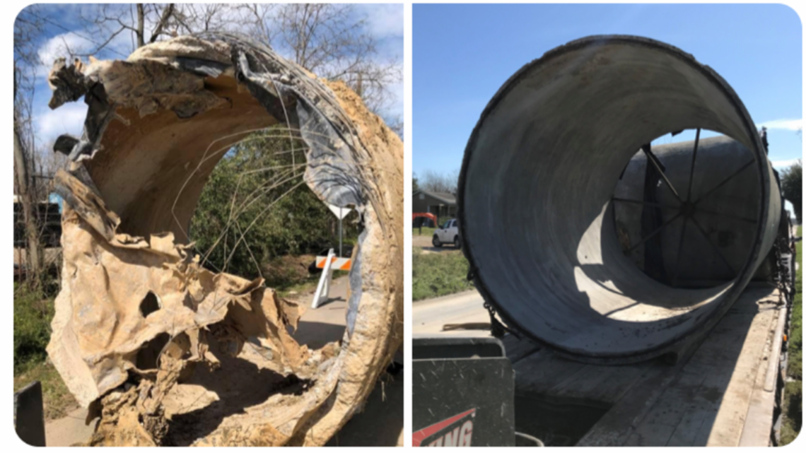 Picture of pipe that caused massive water main break | khou.com