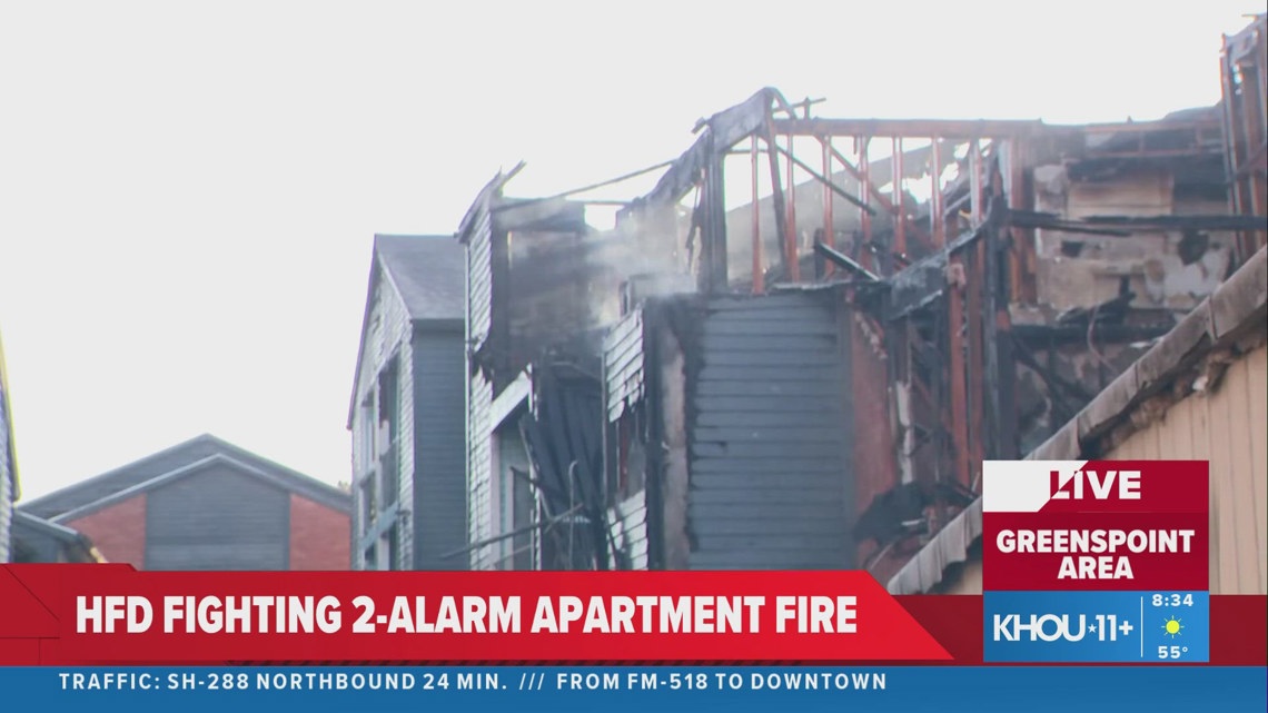 At least 12 units lost in Greenspoint-area apartment fire | khou.com