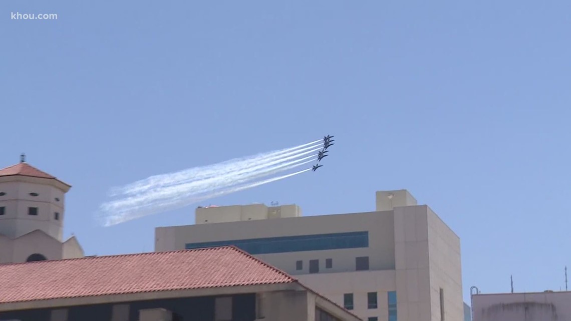 Blue Angels honor Houston-area frontline heroes with flyover salute ...
