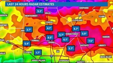 Houston, Texas area ranfall totals: How much rain in 24 hours? | khou.com