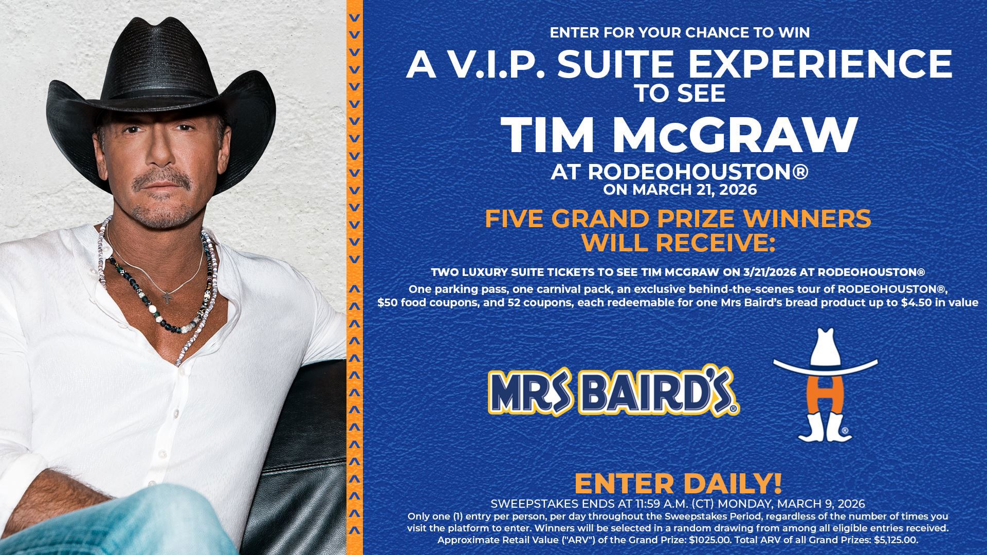 Register to win a VIP experience to see Tim McGraw at RodeoHouston ...