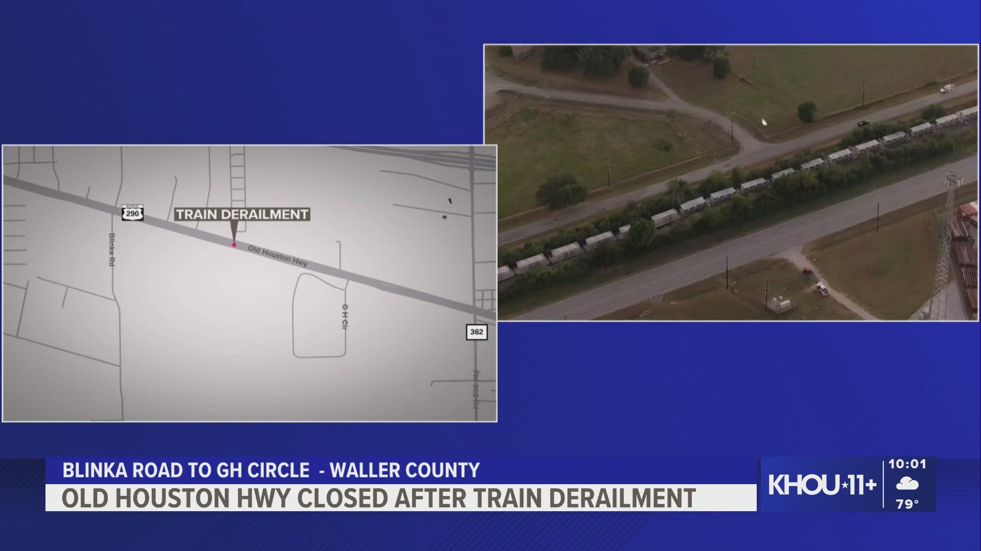 Rail cars flipped on their side as train derails in Waller County ...