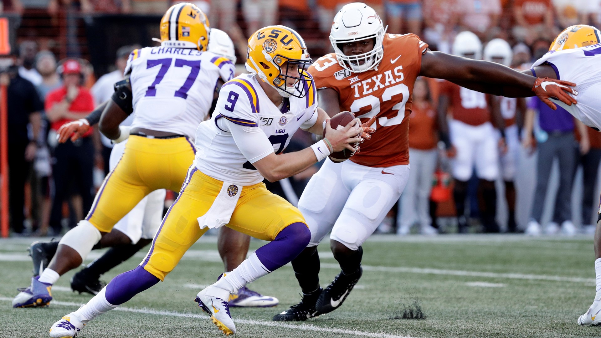 Burrow's 4 TD passes lead LSU over Texas 45-38 | khou.com