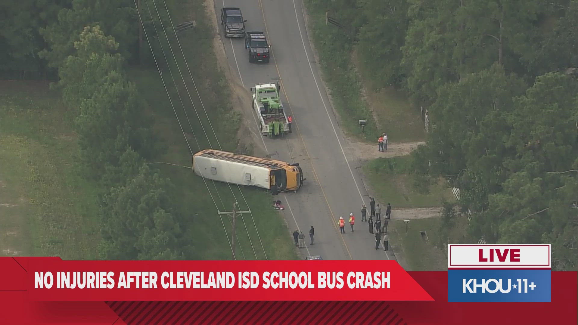 Breaking: Another Cleveland ISD bus involved in rollover crash | khou.com