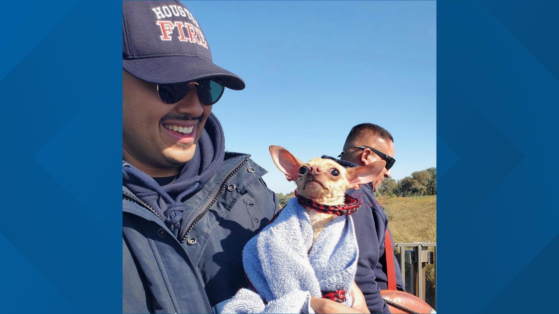 Houston firefighters rescue dog from bayou bridge | khou.com