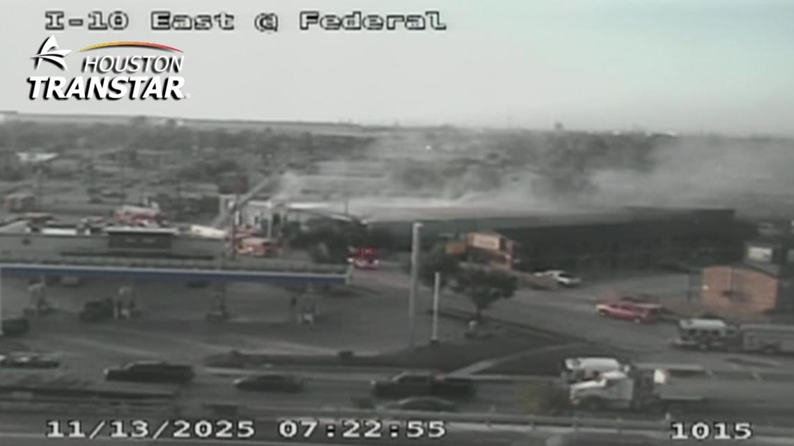 Fire breaks out at warehouse along East Freeway near Federal Road ...