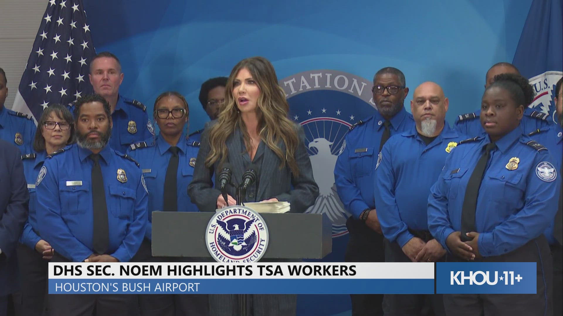 DHS Sec. Kristi Noem highlights TSA workers who went unpaid during ...
