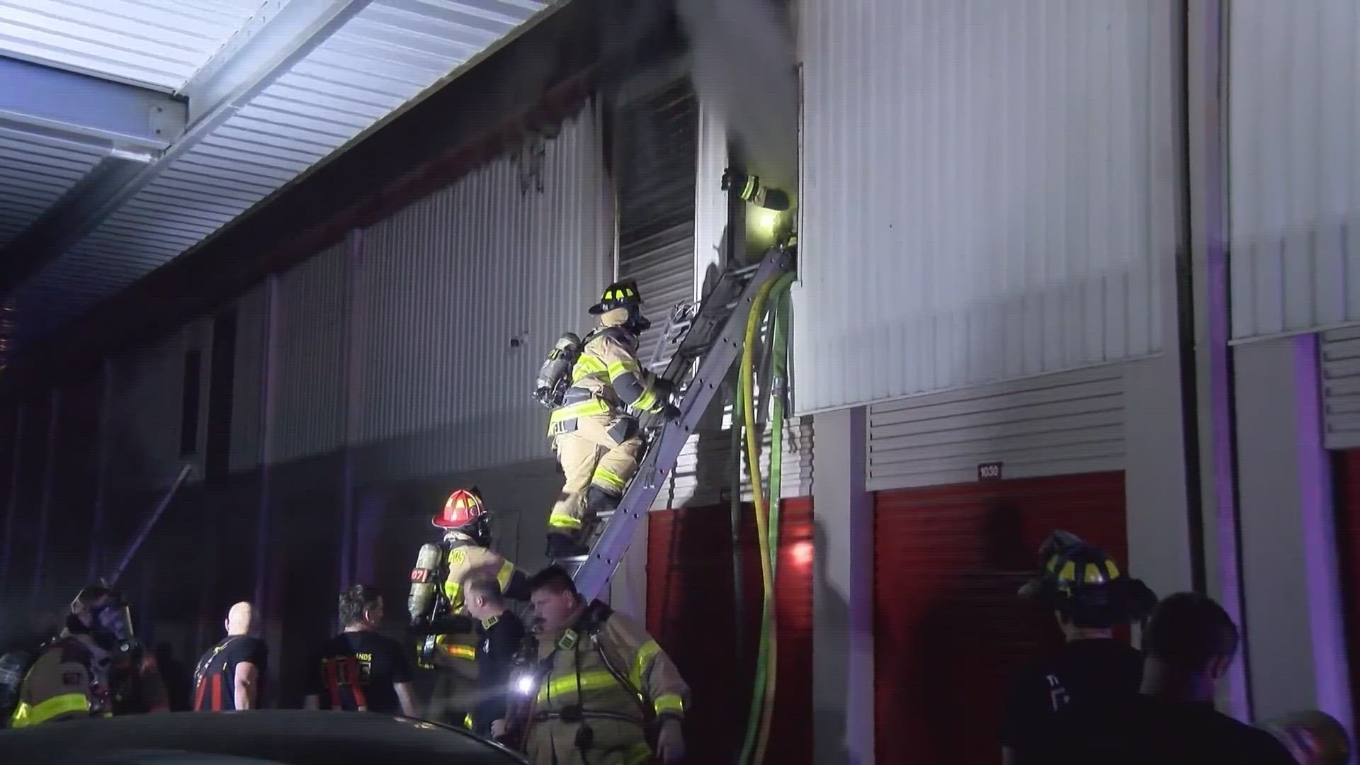 Firefighters battle 5-alarm fire at self-storage facility in Spring ...