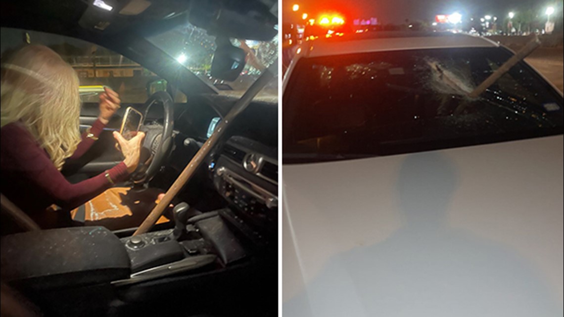 Drill pipe smashes through Friendswood woman's windshield on I-45 ...