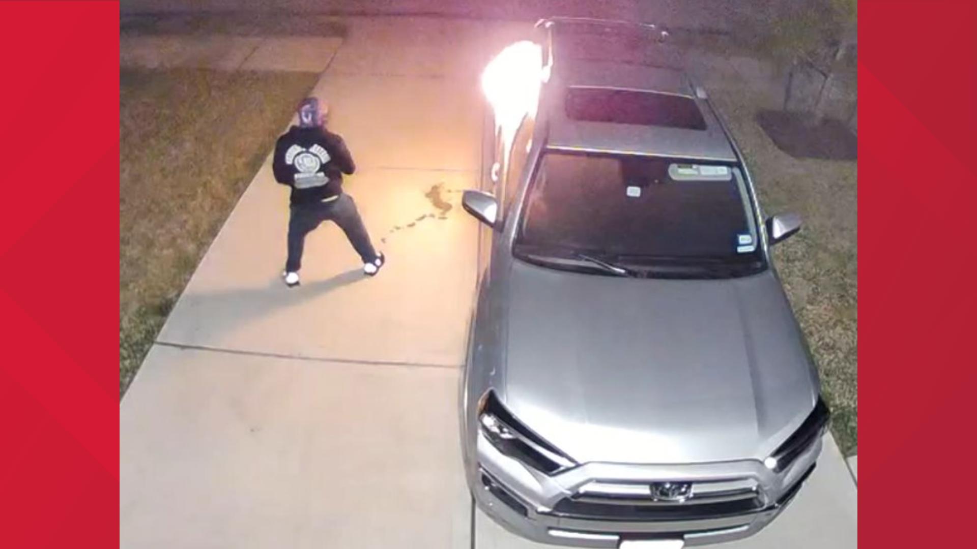 Person caught on video setting car on fire in Katy-area subdivision ...