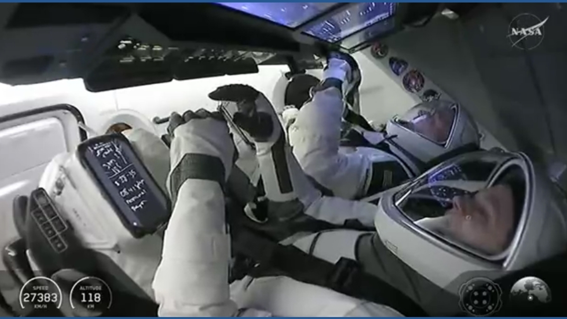 Crew-11 undocking: umbilicals retract, hooks open, Dragon backs away ...