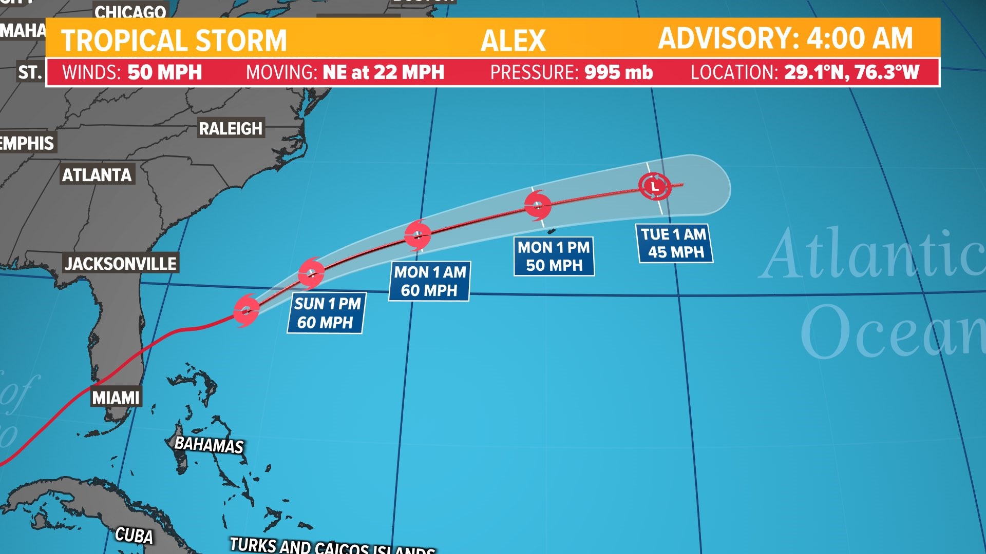 Tropical Storm Alex: 1st storm of Atlantic hurricane season forms ...