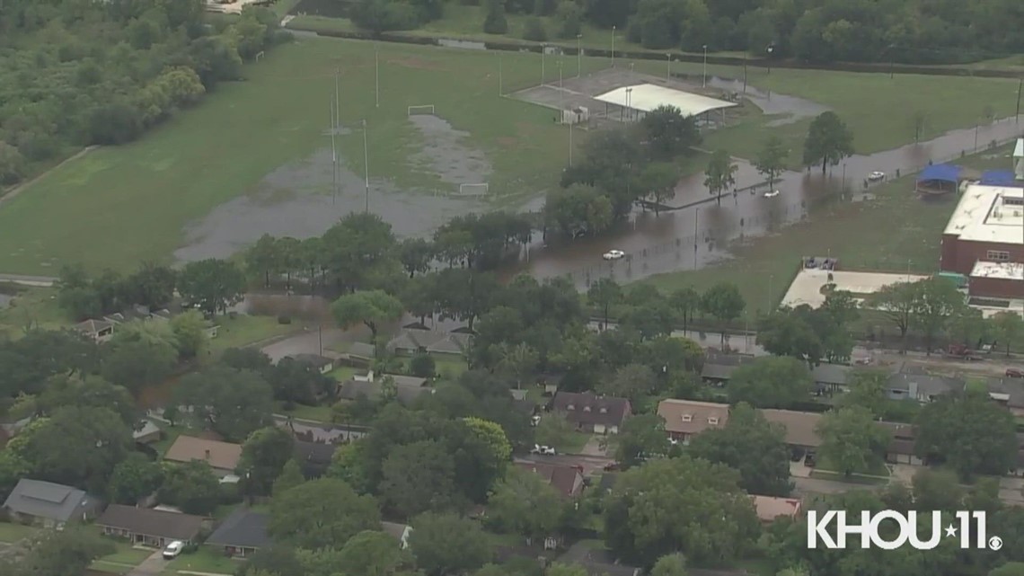 Houston flooding update | Aerial view of flooding in southeast Houston ...