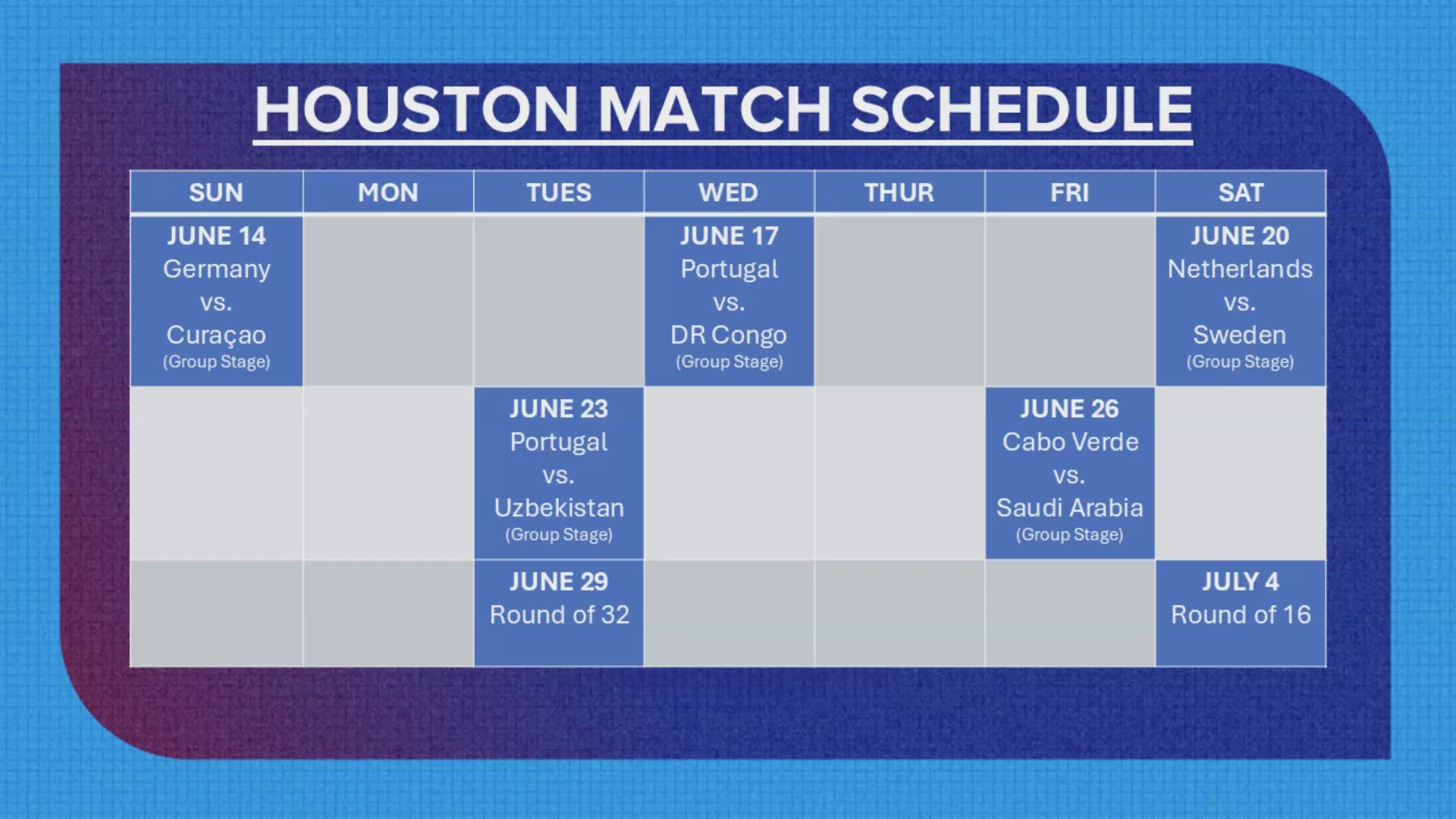 Which teams are playing in Houston for the FIFA World Cup 2026? Full ...