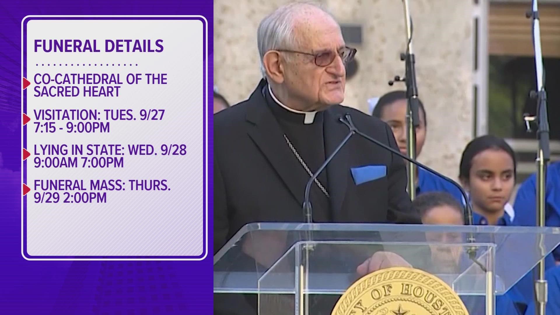 Funeral arrangements announced for Archbishop Emeritus Joseph Fiorenza ...