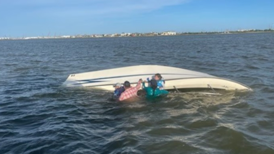 2 adults, 2 kids rescued by Coast Guard near Galveston, Texas | khou.com