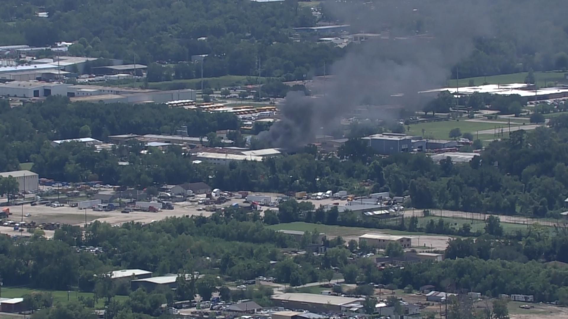 Firefighters battle building fire on Chrisman Road | khou.com