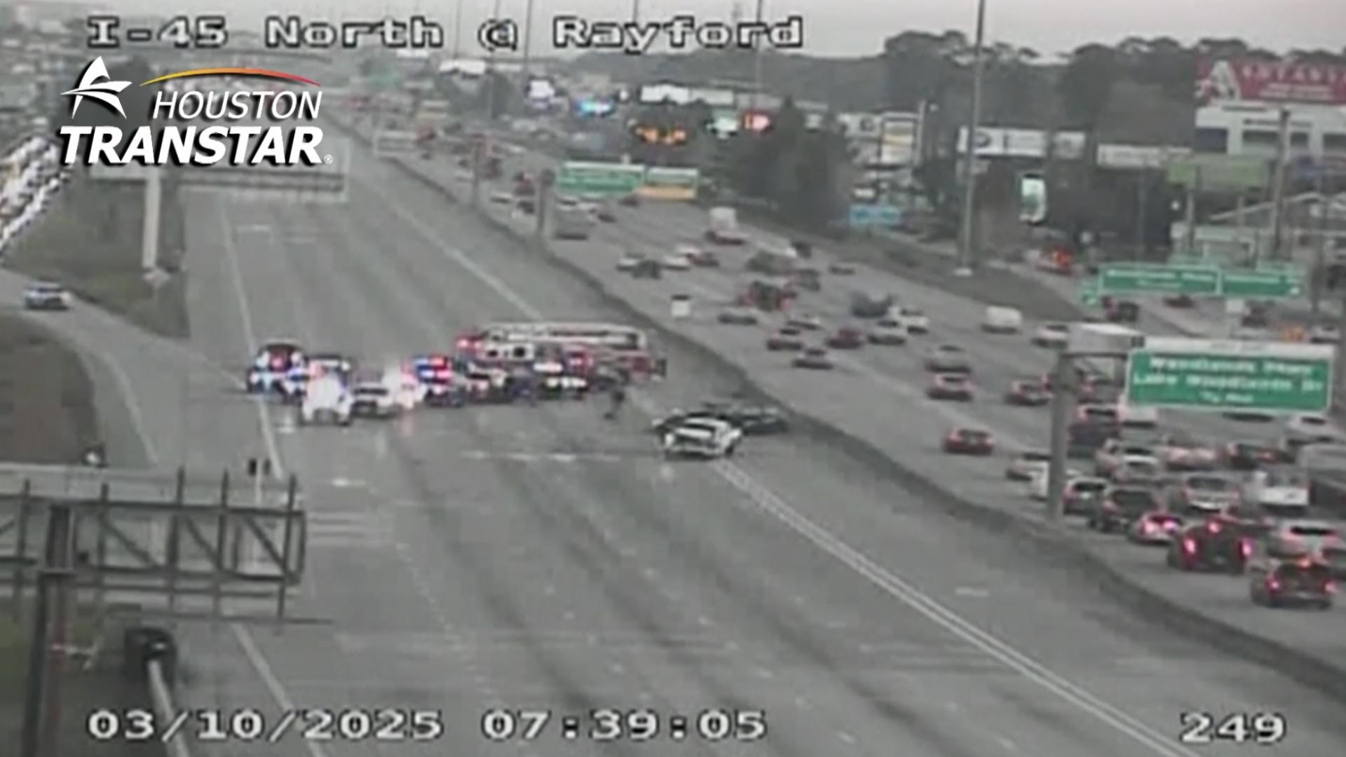 Fatal wreck shuts down North Freeway SB at Rayford | khou.com