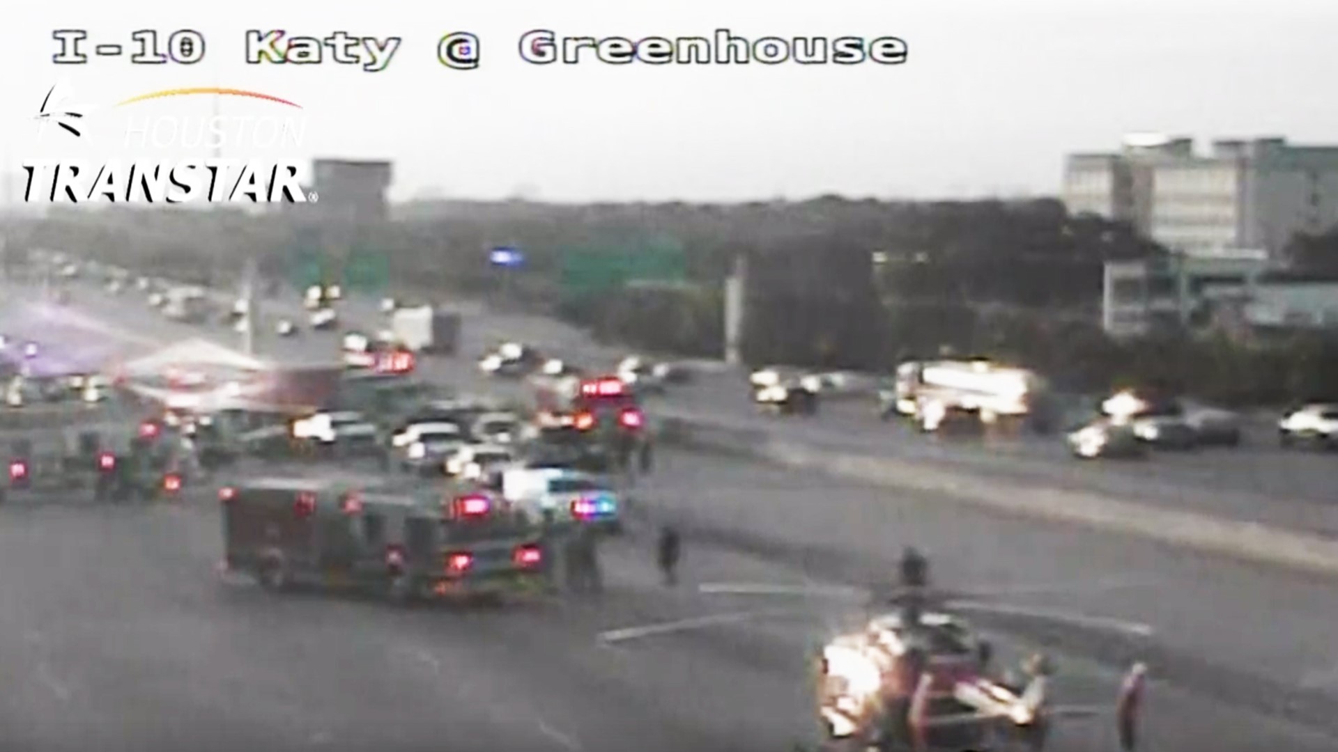 Life Flight lands on Katy Freeway after person trapped in wreck | khou.com