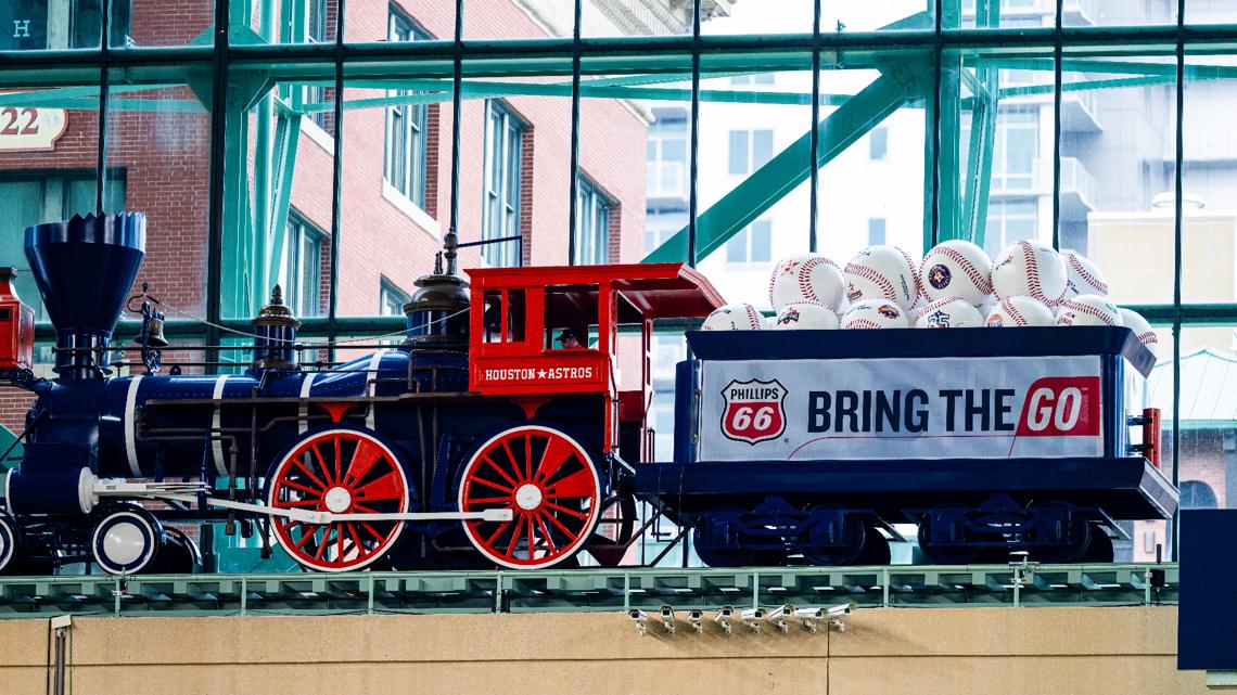 Astros reveal Phillips 66 Home Run Train at Daikin Park | khou.com