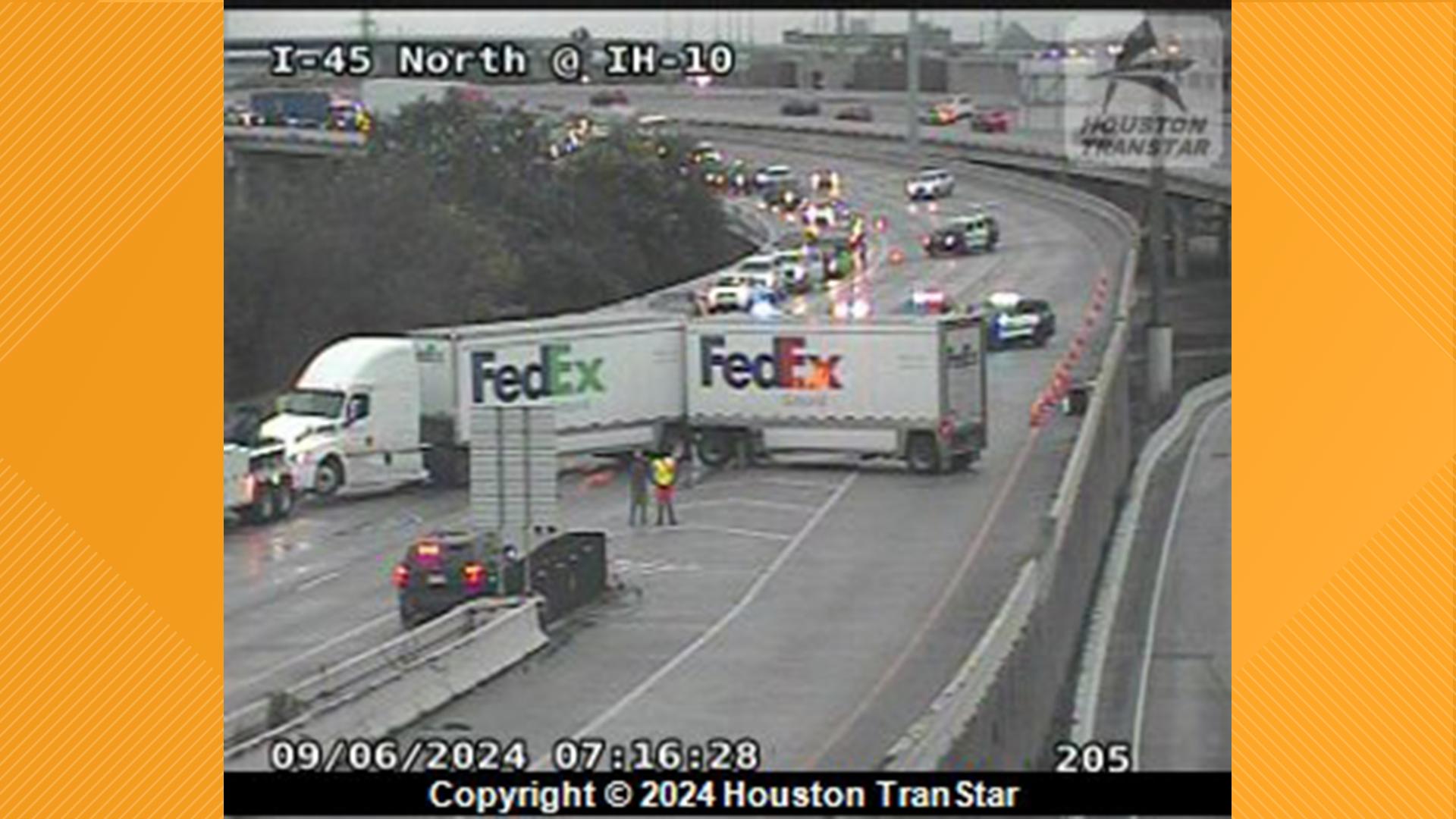 Houston Traffic: Big rig crash slows traffic on I-10 at I-45 | khou.com