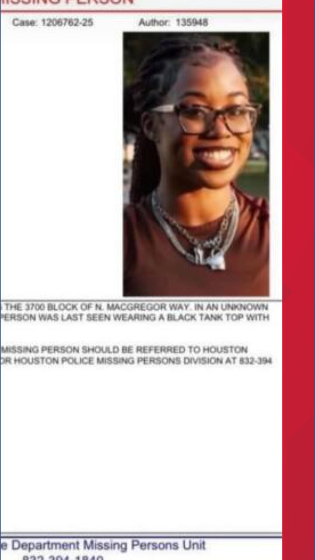 Body of Jade McKissic, missing UH student reported, found in Brays ...
