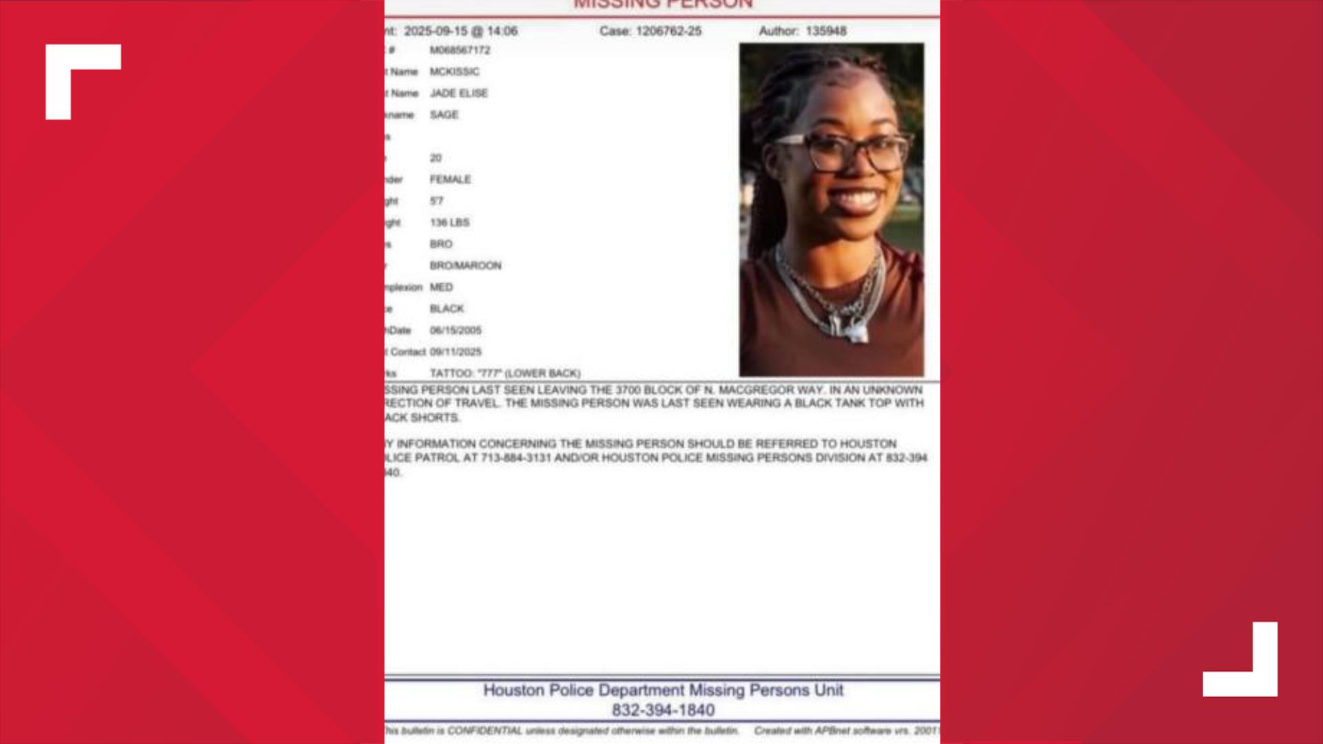 Body of Jade McKissic, missing UH student reported, found in Brays ...