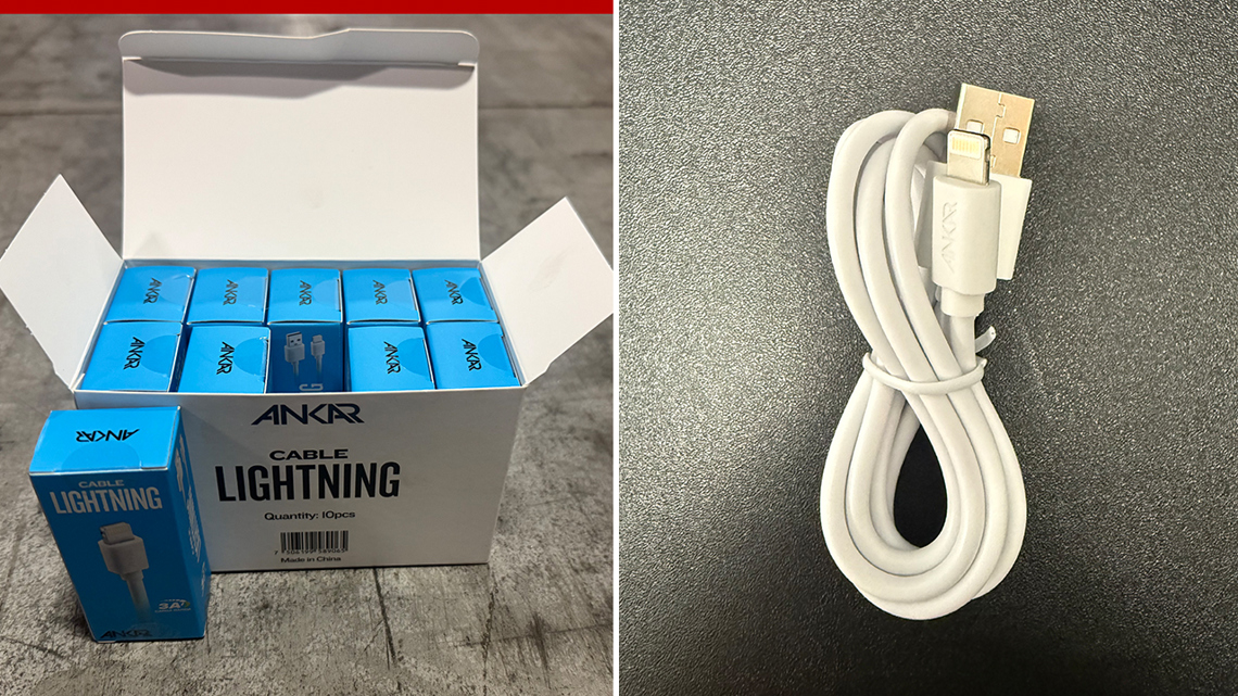 More than $7 million worth of fake Apple chargers seized in Houston ...