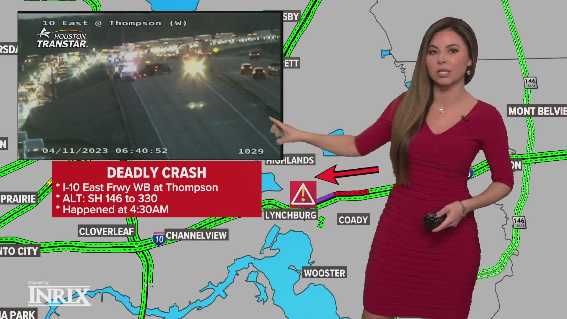 I-10 East Freeway shut down near Thompson due to deadly crash | khou.com