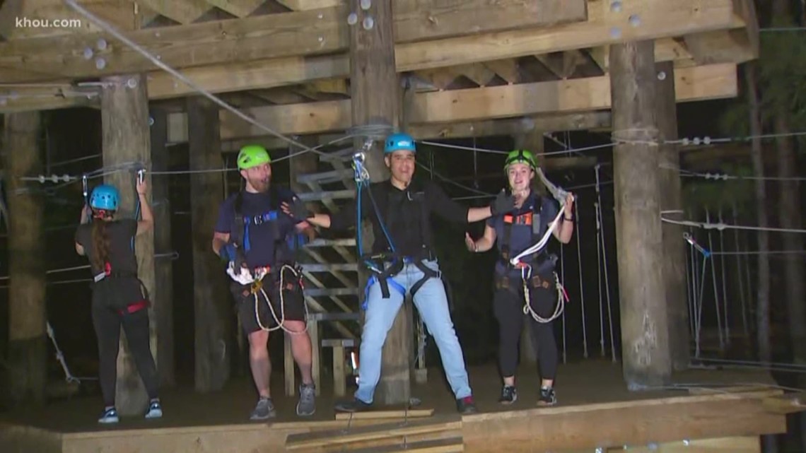 Ruben Galvan shows us the ropes at Texas Treeventures in The Woodlands ...