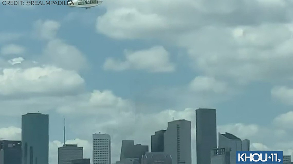 Blimp flying over downtown Houston | khou.com