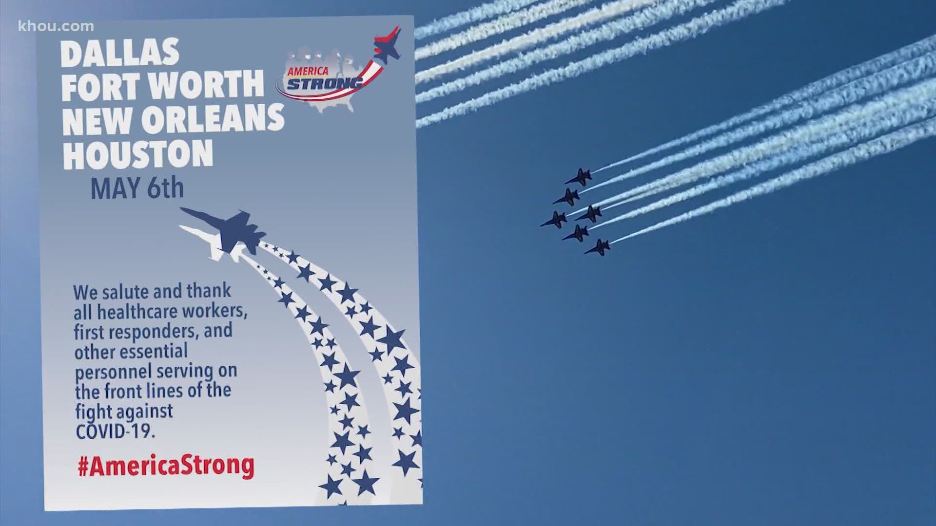 Blue Angels to fly over Houston to pay tribute to frontline workers ...