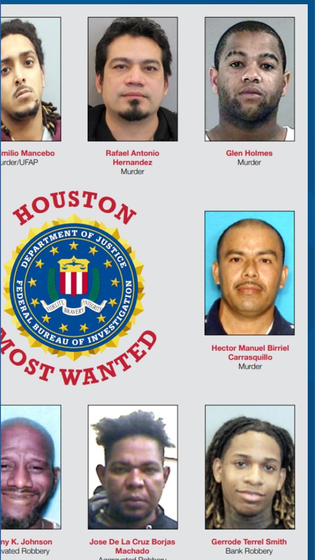 Houston's most wanted: FBI releases first list with rewards up to ...
