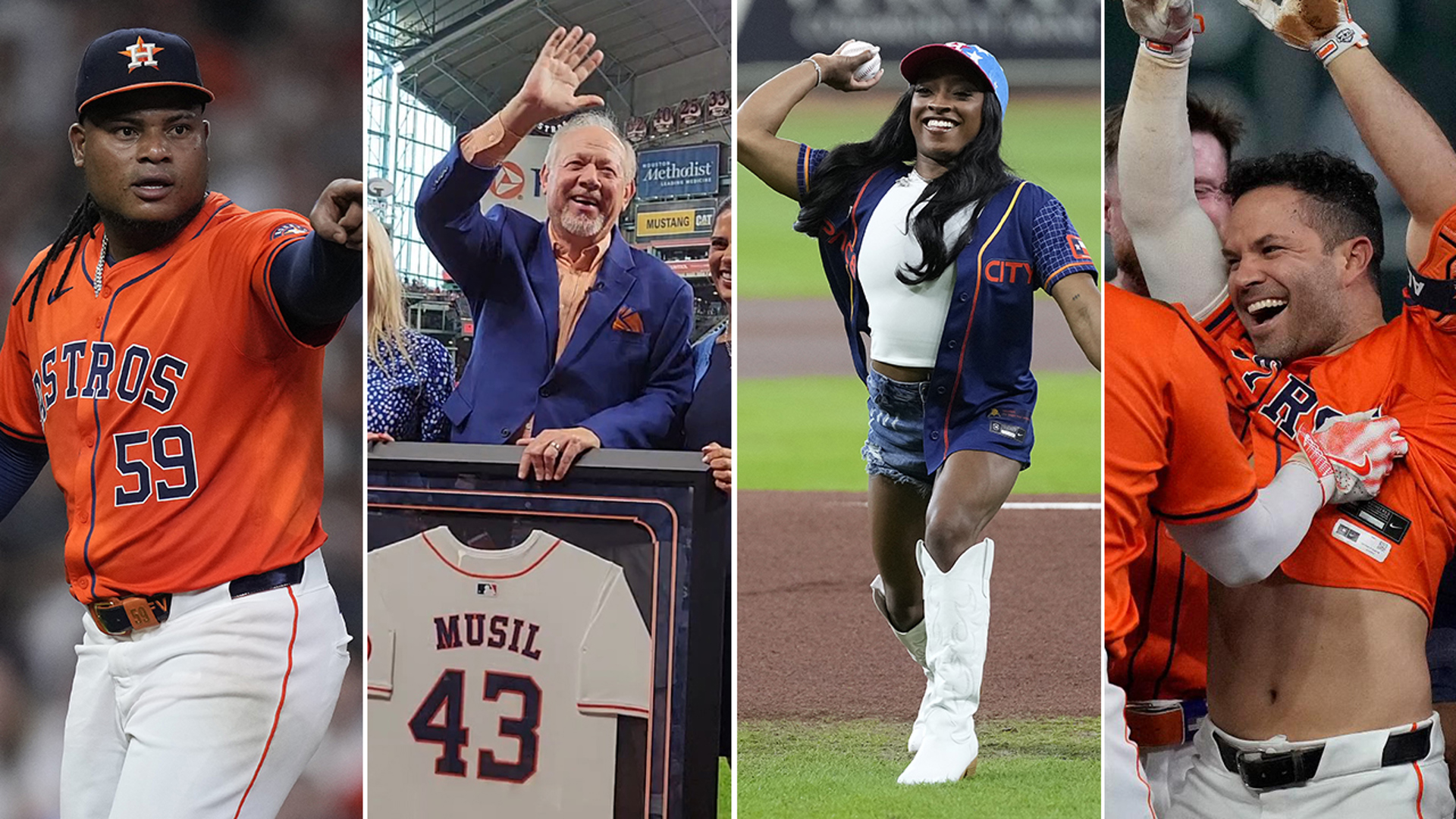Watch Simone Biles throw out first pitch before Astros game | khou.com
