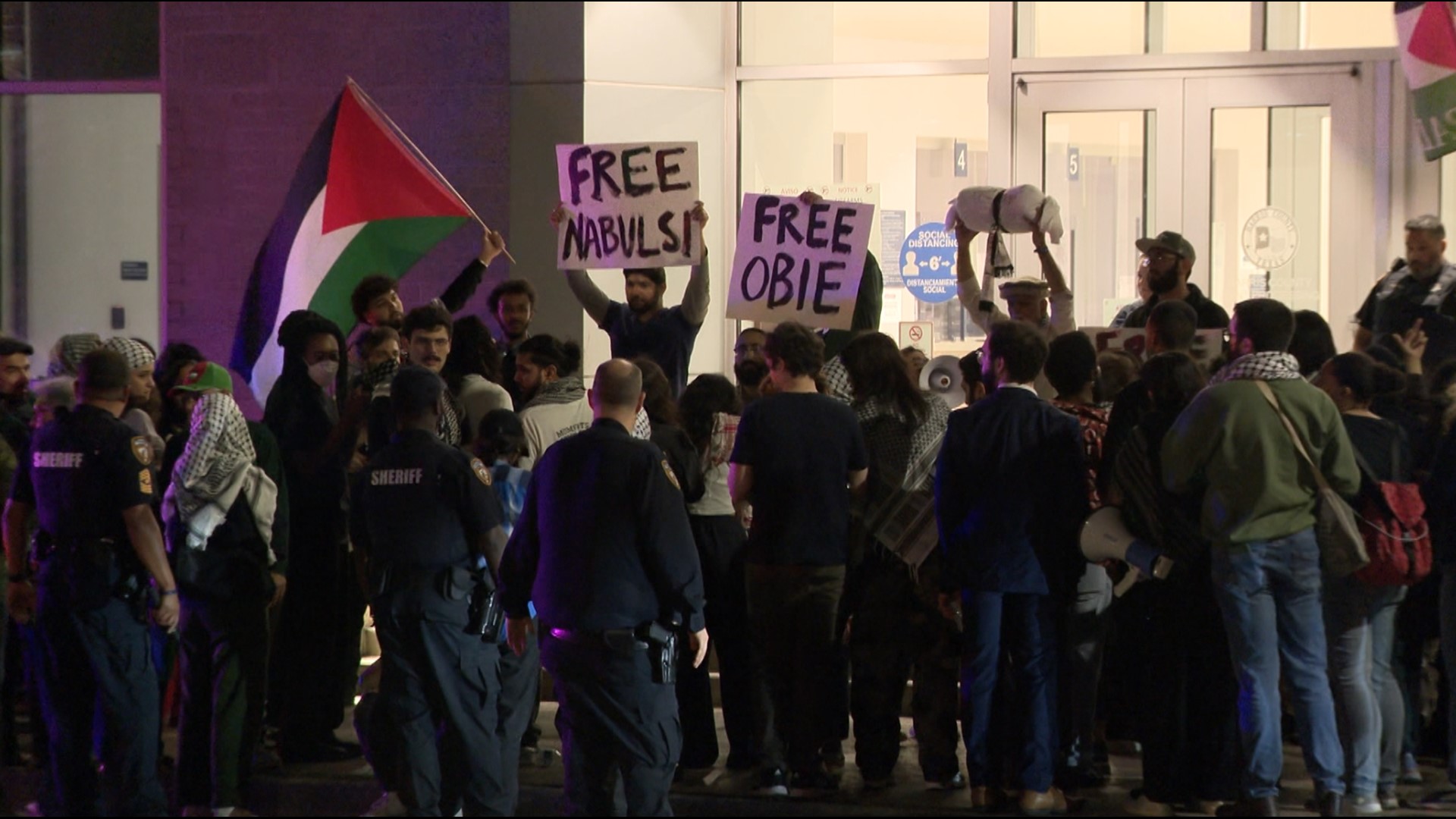 Three men arrested during pro-Palestinian protest in Houston | khou.com