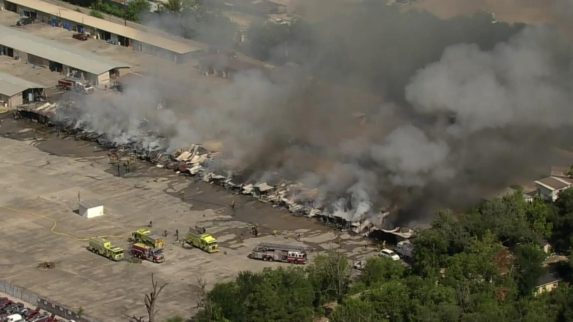Firefighters battle large fire at flea market on Airline Drive | khou.com