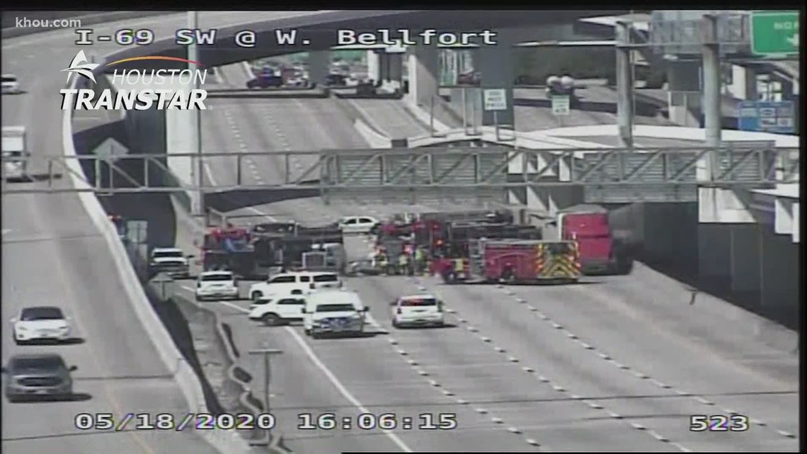 Deadly Crash Involving 18 Wheeler Shuts Down Southwest Freeway For
