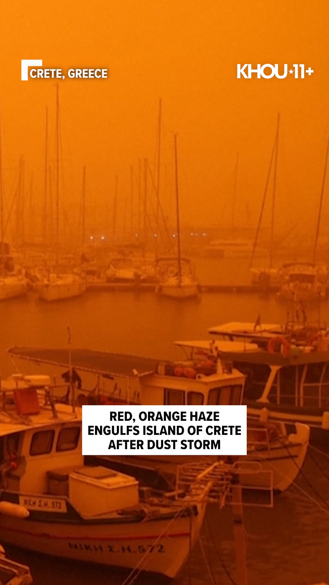 Red, orange haze engulfs island of Crete after dust storm | khou.com